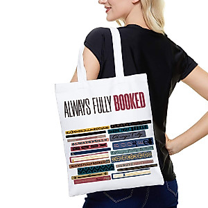 IHopes+ I want to always fully book reusable tote bags Fun library canvas tote bags for lovers, bookworms, men, women, friends for gifts