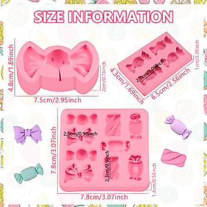 Candy Lollipop Molds 3Pcs, Candy Shape Cake Decorating Silicone Molds for DIY Chocolate Mousse Cookie Butter Gum Cupcake Topper Flower Paste Epoxy Clay Plaster Candle Soap