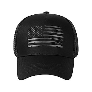 VIONLAN Baseball Cap American Flag Trucker Hat for Men Women 3D Embossed Logo Adjustable Outdoor Mesh Snapback Hat