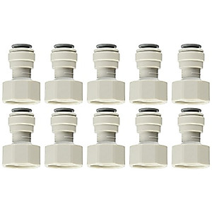 John Guest PI451215CS Female Connector, 3/8" OD x 5/8" BSPP (Pack of 10)