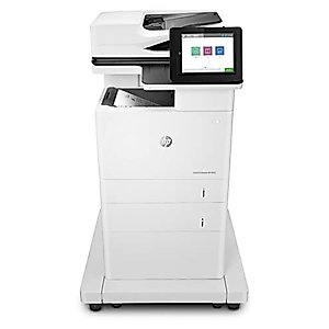 HP LaserJet Enterprise MFP M635fht Monochrome All-in-One Printer with built-in Ethernet, 2-sided printing, extra paper tray & wheeled stand (7PS98A)
