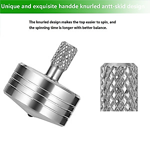 CHEETOP Stainless Steel Spinning Top, Precision Mini Desktop Gyroscope, Kill Time Reduce Stress ADHD Toys, Perfect Balance Gyro (Style 4) Silver