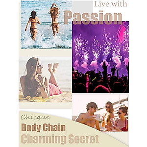 Chicque Sexy Body Chains Gold Belly Waist Chain Layered Bikini Body Jewelry Party Body Accessory for Women and Girls