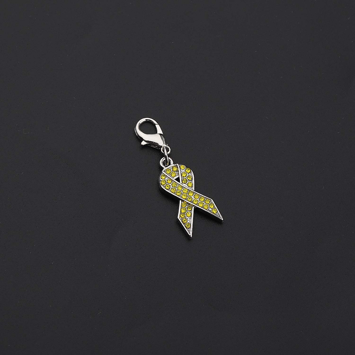CHOORO Yellow Awareness Ribbon Charm Zipper Pull Cancer Awareness Jewelry Gift for Endometriosis/Bladder Cancer/Suicide Prevention/Bone Cancer (Yellow Awareness Ribbon ZP)