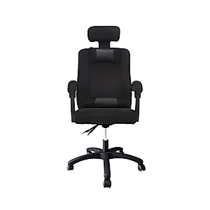 Home Office Chair Ergonomic, Breathable Mesh Fabric Computer Desk Task Chair Swivel, Reclining Back, Adjustable Headrest ＆Seat Height Black