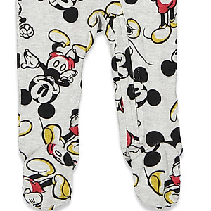 Disney Mickey Mouse Infant Baby Boys Zip-Up Long Sleeve Sleep N' Play Coverall Red & Gray 12 Months