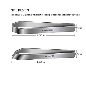 2 Pieces Fish Bone Tweezers Set, Kitchen Tweezers,Stainless Steel Flat and Slant Tweezers Pliers Remover Tool, for Debone Salmon Bass