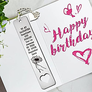 Inspirational Bookmarks for Daughter, Daughter Gifts from Mom, Graduation Gift for Daughter, Bookmark Tassels for Daughter, Book Lover, Bookworm, Book Accessories, Reading Gifts, Book Gifts-WB47