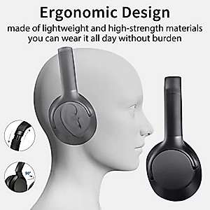 noot products A319 Over The Ear Wired Headphones with Volume Control, Microphone, Adjustable Headband and 3.5mm Audiojack Headphones for School (Black)