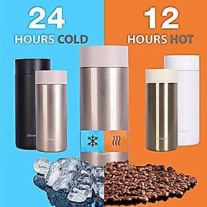 UNISWEET Stainless Steel Insulated Travel Mug for Coffee Double Wall Thermal Cup for Tea Lightweight Sports Water Thermos Bottle with Leak