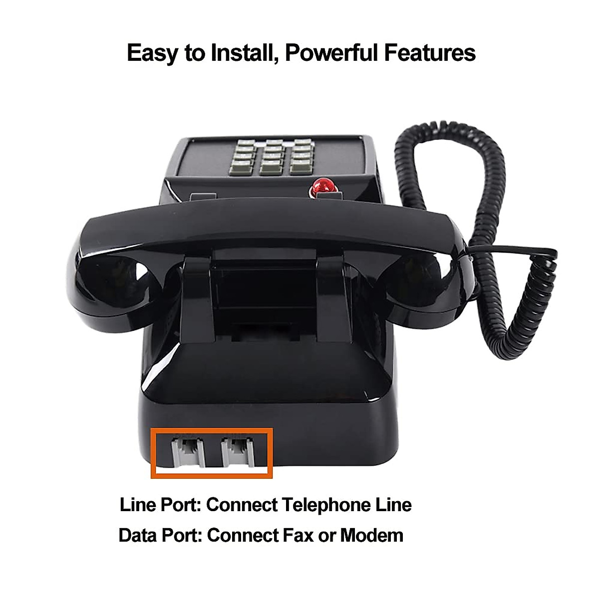 Vintage Retro Corded Phone with Message Indicator - Classic Landline
