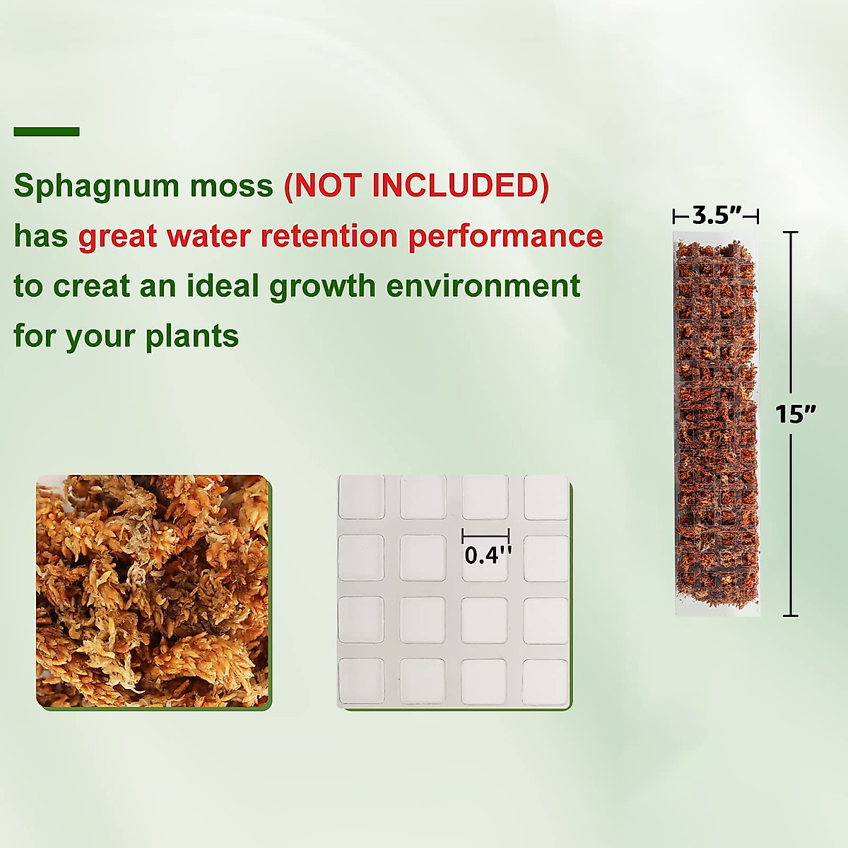 Bluepro 6 Pcs 15 Inch Plastic Moss Pole for Plants Monstera, 6×15'' Plant Poles for Climbing Plants, Plant Support for Indoor Plants Work with Sphagnum Moss