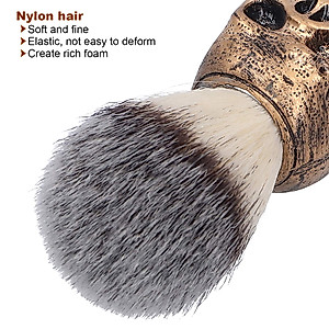 Barber Cleaning Hairbrush, Neck Duster Brush Shaving Beard Brush with Creative Skull Handle for Professional Salon and Home