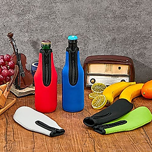 24 Pcs Beer Bottle Sleeves Bottle Insulators Can Cooler Sleeves Neoprene Zip up Can Covers Multicolor Thick Bottles Sleeves with Stitched Fabric Edges Enclosed Bottom for Summer Parties