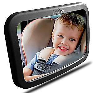 Facekyo Back Seat Baby Mirror | Wide Crystal Clear View | Rear Facing Car Seat Mirror | Shatterproof | Easy to Install | Keep an Eye on Your Baby While Driving