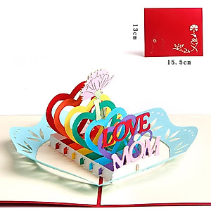 Paper Spiritz 3D Pop Up Card for Mom, 3D Gift Card for Birthday, Happy Birthday Pop Up Card for Mom, Greeting Card for Mother's Day and Mom's Christmas Gift