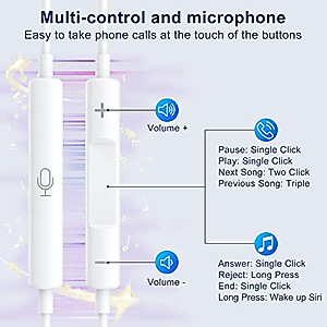 2 Pack Wired Headphones Earbuds with Lightning Connector, Earphones Headsets with Built-in Microphone & Volume Control Compatible with iPhone 14/14 Pro/13/12/11/XR/XS/8/7-All iOS(Apple MFi Certified)