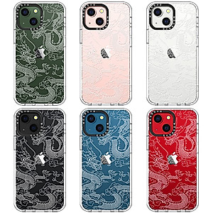 MOSNOVO Case for iPhone 13, [Buffertech 6.6ft Military-Grade Drop Protection] [Anti Peel Off Tech] Clear TPU Bumper Phone Case Cover Design - White Dragon