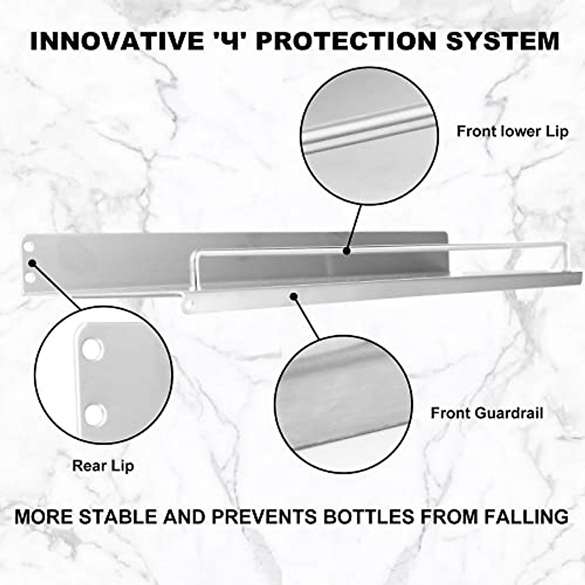 Flaovoth Shelf for Stove Top, 30’’ Shelf for Kitchen Stove Stainless Steel Over the Stove Spice Rack with Rail to Prevent Falling, Non Magnetic