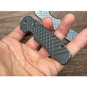 Black engraved FRAG milled Titanium Scales for Spyderco SMOCK