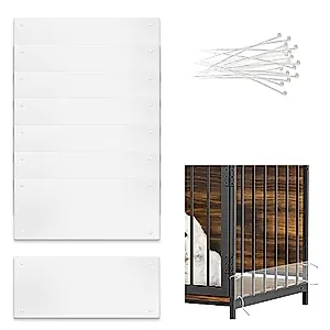 8 PCS Pet Cage Liner 14.2 x 5.5 Inch Clear Cage Sheet Urine Guard Side Lining Guinea Pig Side Lining with Holes Zip Ties Chinchilla Cage Accessories for Hedgehog Hamster Rabbit and Other Small Animals