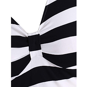 ZEZCLO Women's Plus Size Halloween Dress Funny Striped Pumpkin Halloween Costume Flared Dresses Orange 3XL