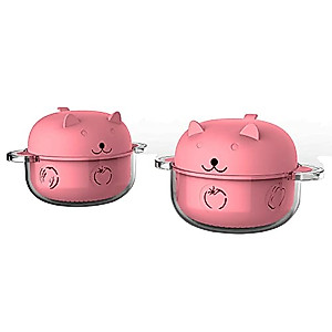 ZYXGOGOGO 2000ML/68OZ Microwave Ramen Bowl, Noodle Bowl with Strainer and Handle , Multifunctional Bowl for Cooking, Rinse,Storage. (Pink)