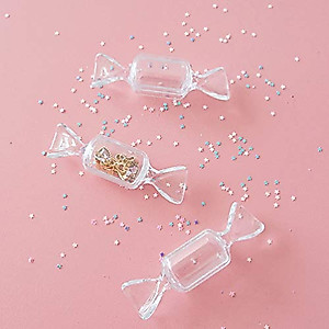 ARTIBETTER 24Pcs Candy Shaped Jewelry Box Mini Clear Jewelry Case Plastic Beads Storage Containers Travel Jewelry Case Beading Storage