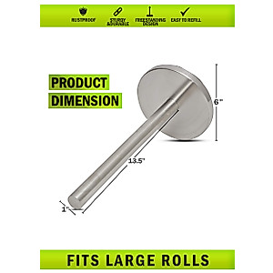 Totally Kitchen Weighted Paper Towel Holder | Single Tear Standing Paper Towel Holder | Durable Metal Construction | Classic Design