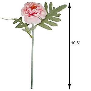 Tinsow Artificial Persian Buttercups Roses Flowers for Flower Arrangement, Home Decoration, 10.6" Faux Garden Ranunculus for Parties and Wedding Decoration (8, Pink)