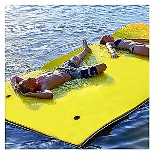 Floating Mat Water Mat Lily Pad with Rolling Pillow Design, Bouncy Tear-Resistant 3-Layer XPE Foam, Roll-Up Floating Island River Rafts (Size : 5.5mx1.8mx2.2cm)