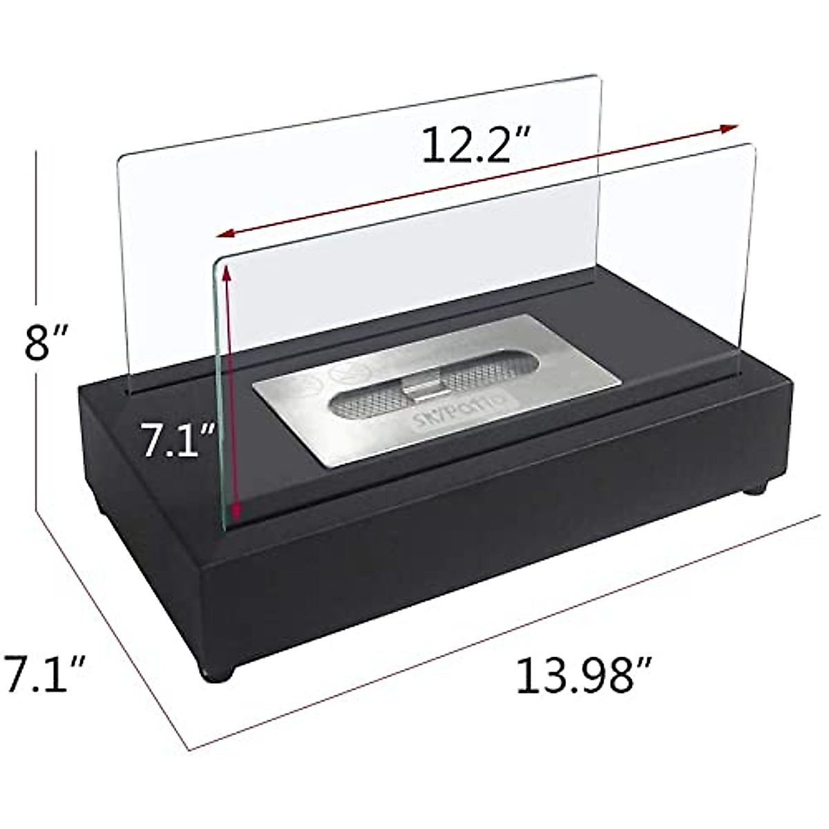 Skypatio Tabletop Fire Pit for Smores Maker, Portable Bio Ethanol Tabletop Fireplace for Indoor/Outdoor Patio