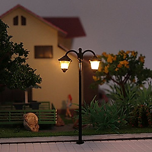 Evemodel LYM18 10pcs Model Railway Led Lamppost Lamps Street Lgihts HO Scale 6cm 2.36inch 12V New