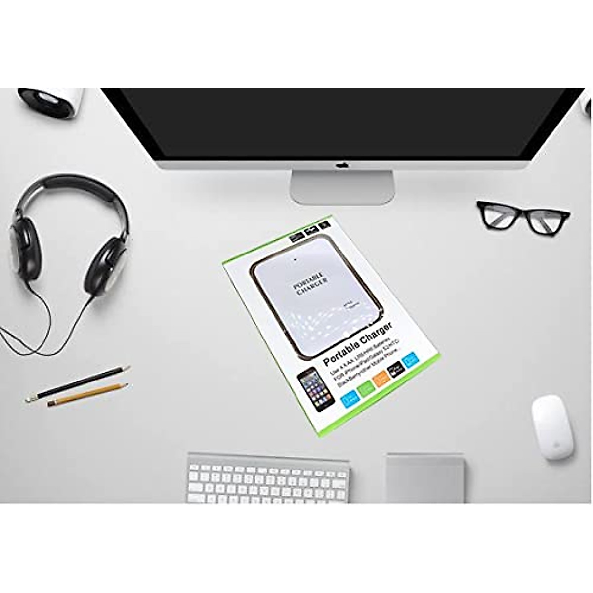 Bytcew Portable AA Battery Holder Box Case USB Port for Travel Emergency Charger with Switch and LED Light, Charger for Phone, Power Supply for MP3/MP4 player, iPod, Fairy Strip Lights