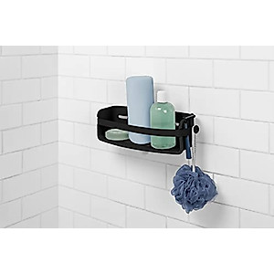 Umbra Flex Shower Storage Accessories with Patented Gel-Lock Technology Suction Cup, Black