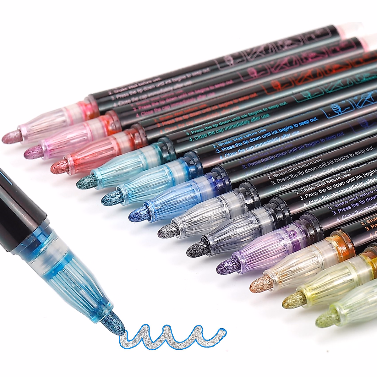 Easter Basket Essentials, 12 Shimmer Markers Outline Glitter Pens, Easter Basket Stuffers, Teen Girl Gifts Trendy Stuff, School Art Supplies Crafts Gifts 4 5 6 7 8 9 10 12 Year Old Kids Tween Girls