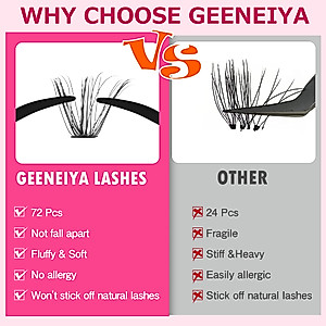 DIY Lash Extension Kit Individual Eyelash Extension Kit D Curl Cluster Lashes Individual Eyelashes with Waterproof Lash Bond and Seal Glue, Professional Eyelash Tweezers DIY at Home, Lash Kit for Beginners (40P-D-8-18MM)