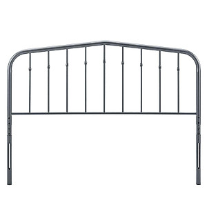 Modway Lennon Modern Farmhouse Metal Headboard, Full, Gray