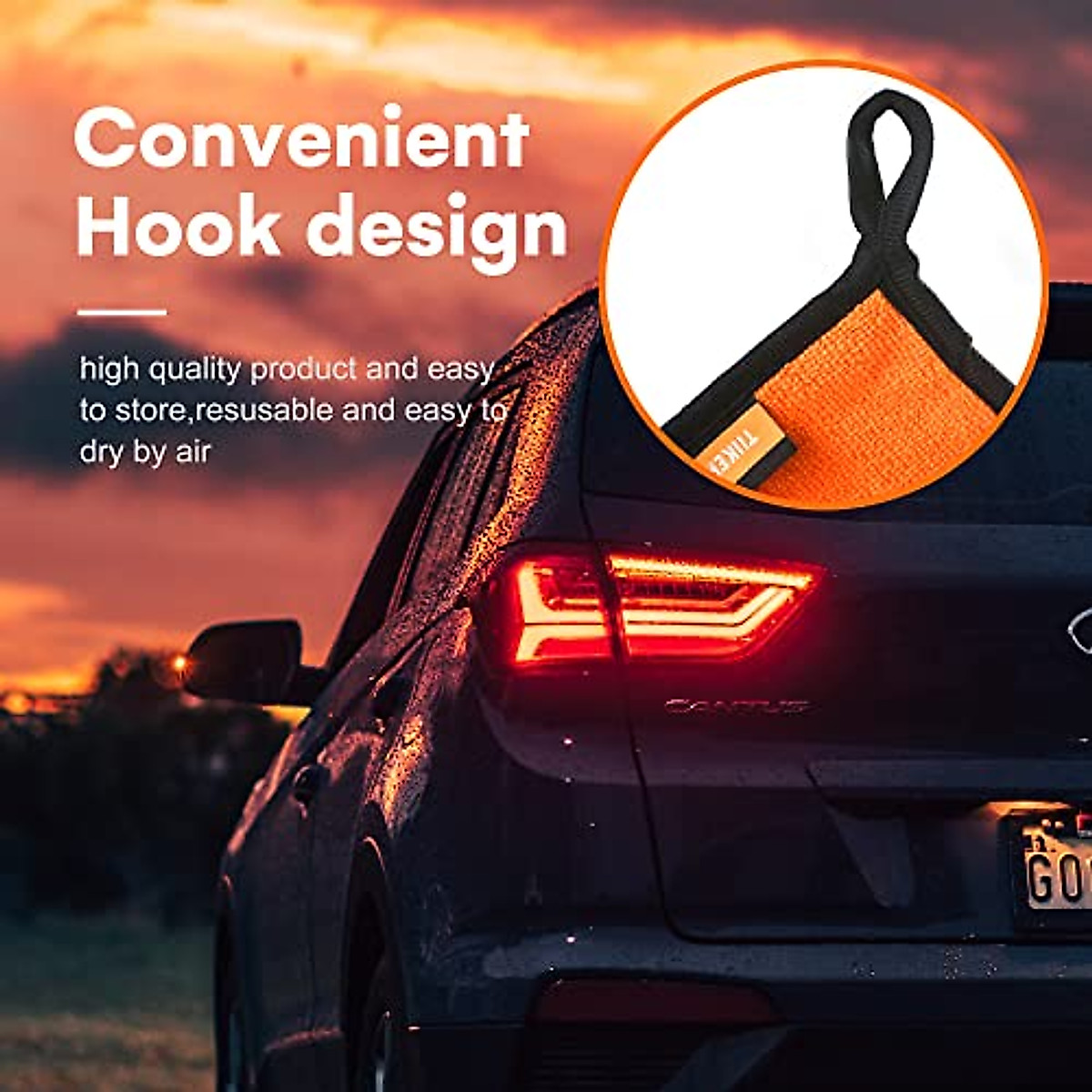 TIIKERI Super Microfiber Towels 6PCS for Cars Washing Polishing and Window Cleaning Supplies etc Multi-Purpose Use