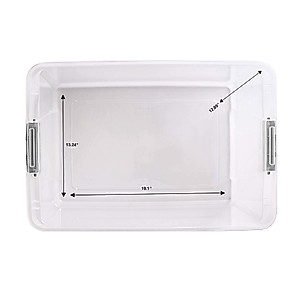 HOMZ X Large 64 Quart Clear Plastic Storage Container with Lid, Snaplock Blue Lid and Grey Latches, 3 Pack