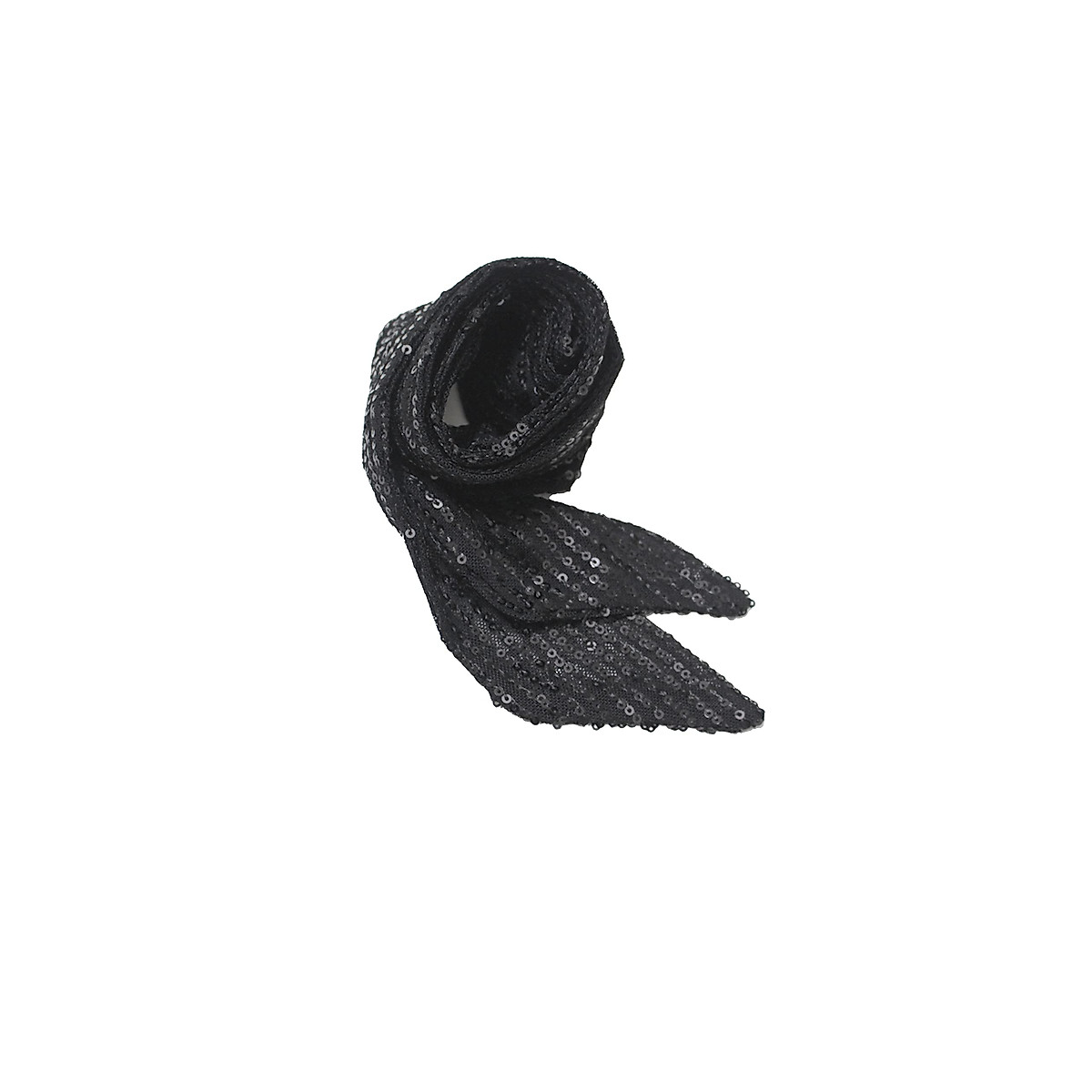 HI-party Small scarf with fashionable sequins for decoration (Black)