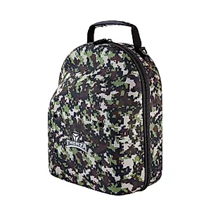 Thorza 6 Hat Travel Case for Baseball Caps, Trucker, and Flat Brim Hats - Hard Side Storage and Protection Case - Dust Proof Carrier with Carry Handle and Shoulder Strap - Camouflage