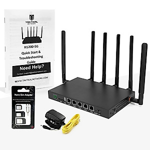 TAKTIKAL 5G / 4G LTE Dual-Band Openwrt Wi-Fi Sim Router for Home & Business with 4 x 4 MU-MIMO, Band Lock, OpenVPN, Zero-Tier, & TTL - Plug and Play Connection on AT&T, T-Mobile, & Verizon
