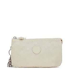 Kipling Women's Creativity Large Pouch, Versatile Cosmetics Kit, Lightweight Nylon Travel Organizer Wallet, Light Sand, 7.25" L x 4.25" H x 0.5" D