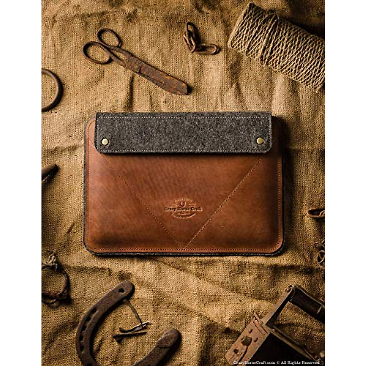 iPad Pro 12.9 inch leather case | Classic Brown, iPad Pro 11 inch sleeve, 100% wool felt, pencil holder, iPad 10.2 tablet bag, Crazy Horse leather, NEW 2020 iPad Air 10.9 inch cover, Crazy Horse Craft