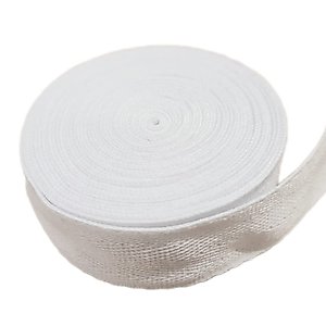 Losita 1 inch X 5 Yards Natural Cotton Twill Tape Herringbone Soft Fabric Webbing Strap Ribbon, Bias Binding for Sewing Gift Wrapping DIY Cloth Bag Holders Blanket Edge Supplies (White)
