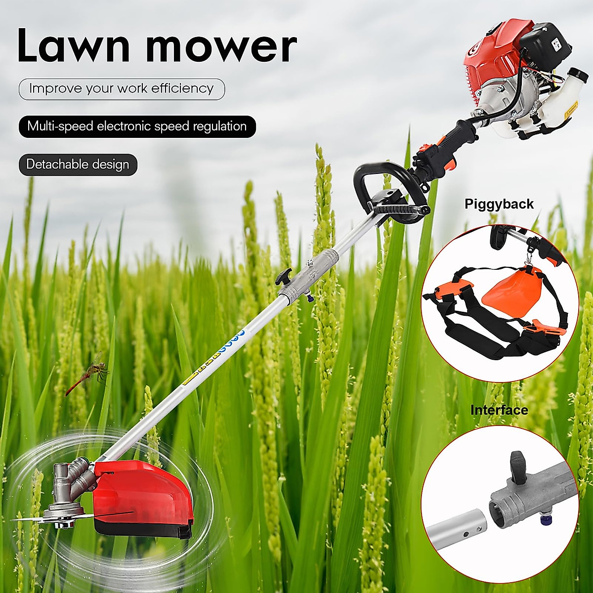 Worparsen Power Hedge Trimmers,52cc 5 in 1 Cordless Gas Hedge Trimmer, Gas Powered Brush Cutter Gas String Trimmer Hedge Trimmer Tree Cutter Pruner Pole Saw Hedge Trimmers