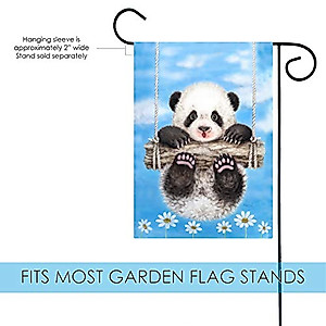 Toland Home Garden 1110805 Panda Playtime Panda Flag 12x18 Inch Double Sided for Outdoor Cute House Yard Decoration