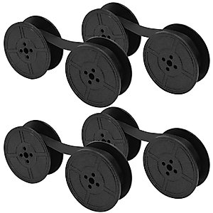 4 Pairs Universal Typewriter Ribbon Twin Spool Replacement Pack Compatible with Most Typewriter Black
