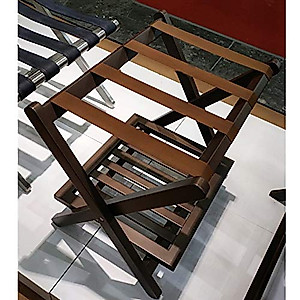 Luggage Rack Hotel Luggage Rack, High-end Hotel Room Solid Wood Luggage Rack, Bedroom Coat Rack, Large Rack for Household Use (Color : Brown, Size : 55x43x55cm)